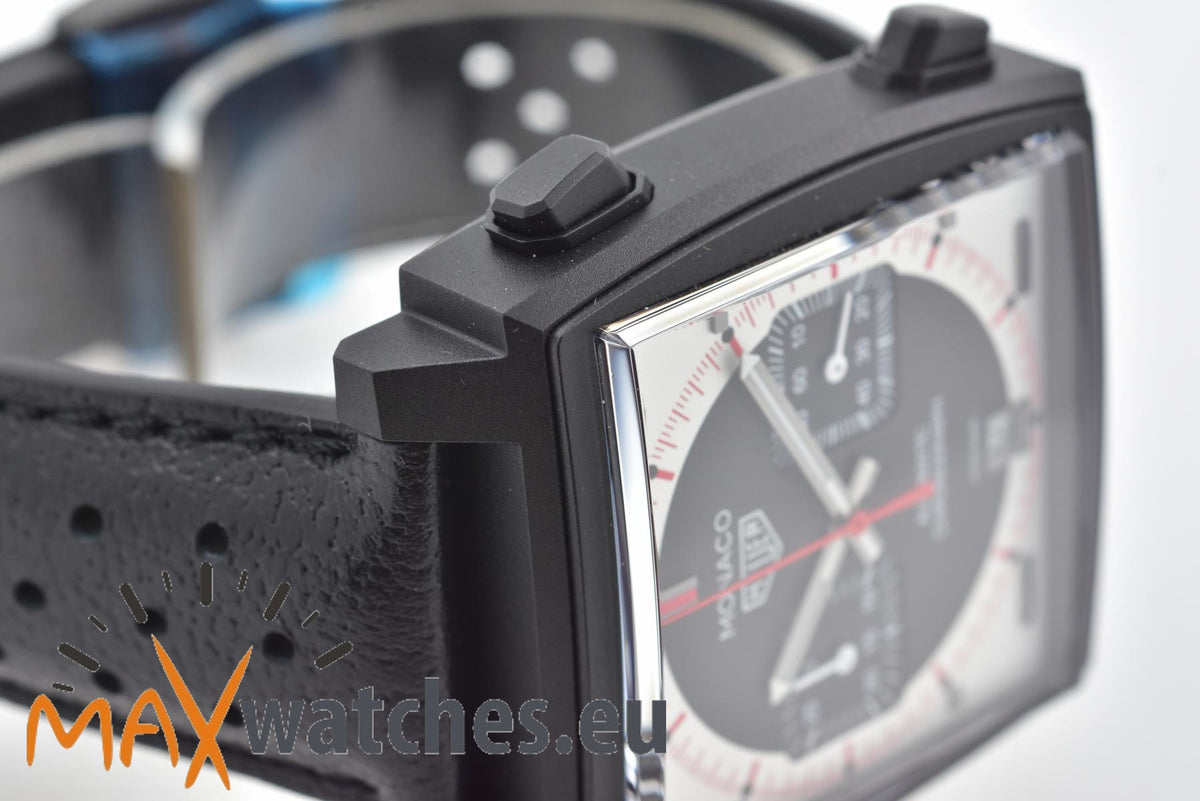 TAG Heuer Monaco Stopwatch Chronograph Limited Edition Black Dial CAW2 ...